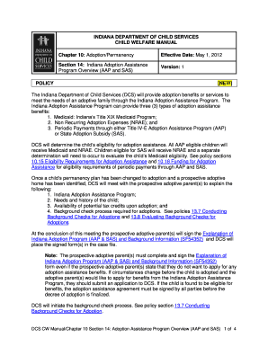 Fillable Online Section 14: Indiana Adoption Assistance Fax Email Print ...