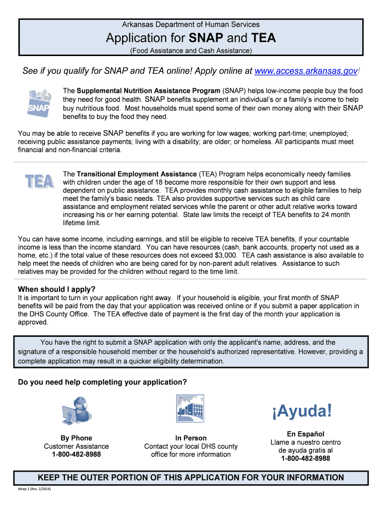 Fillable Online humanservices arkansas (Food Assistance and Cash ...