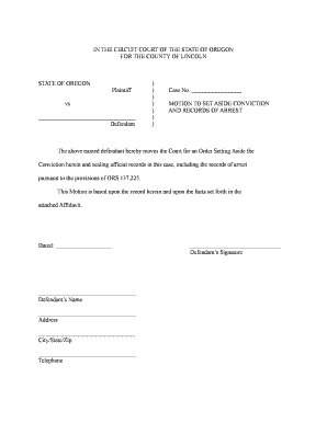 Fillable Online courts oregon MOTION TO SET ASIDE CONVICTION - courts oregon Fax Email Print ...