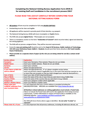 Fillable Online dit Completing the National Vetting Bureau Application ...