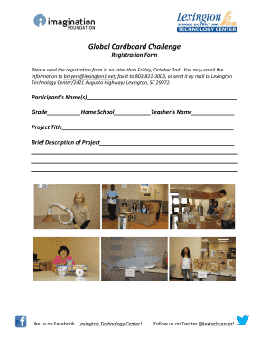 Fillable Online ltc lexington1 Global Cardboard Challenge Registration Form Fax Email Print ...