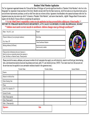 Fillable Online Resident Tribal Member Application Fax Email Print ...