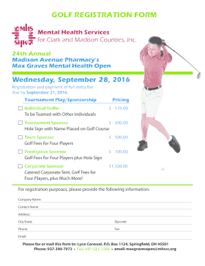 Fillable Online GOLF REGISTRATION FORM - mhscc.com Fax Email Print ...