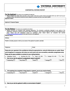 Fillable Online vu edu Graduate Research Scholarship Referee Report ...