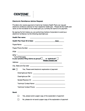Fillable Online CENTENE ERA CONTRACT INSTRUCTIONS Fax Email Print ...