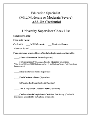 Fillable Online csuchico Add-on Education Specialist Credential Supervision Packet.docx Fax ...