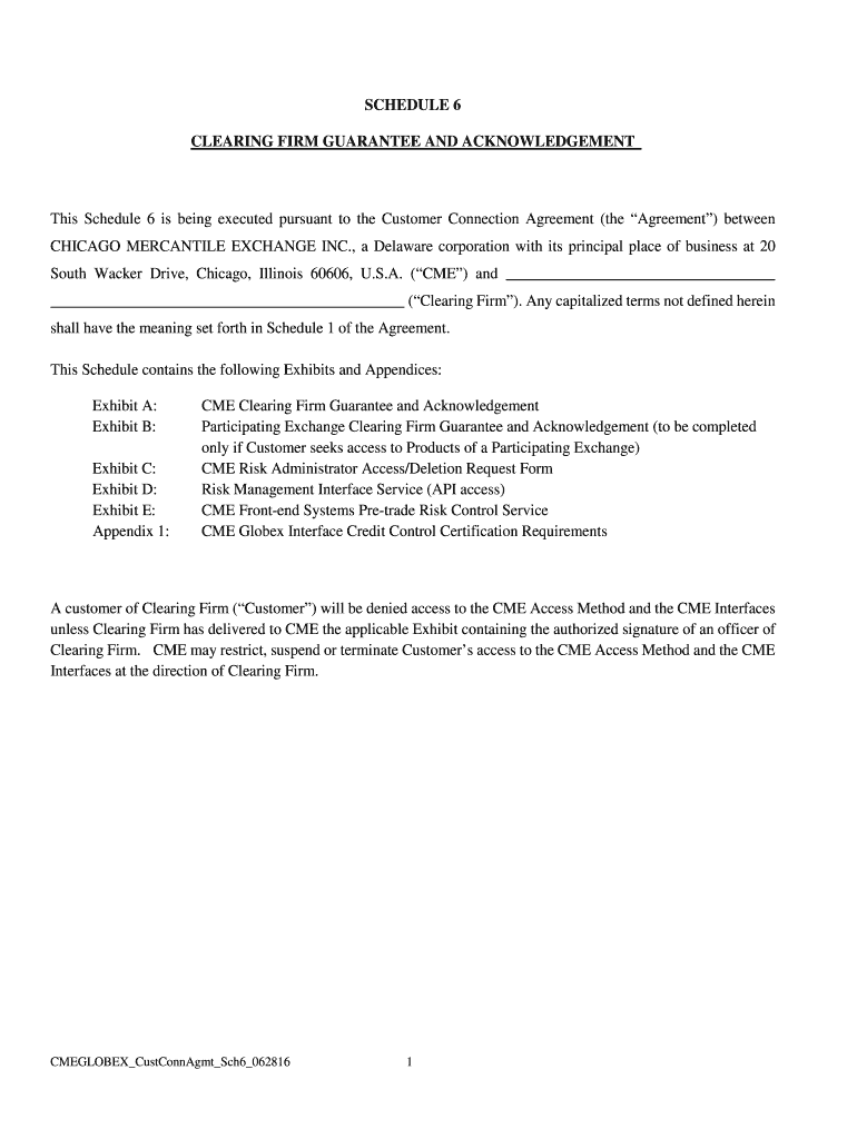 Fillable Online CLEARING FIRM GUARANTEE AND ACKNOWLEDGEMENT Fax Email ...