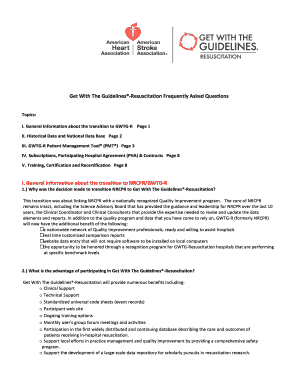 Fillable Online Get With The Guidelines-Resuscitation Frequently Asked ...