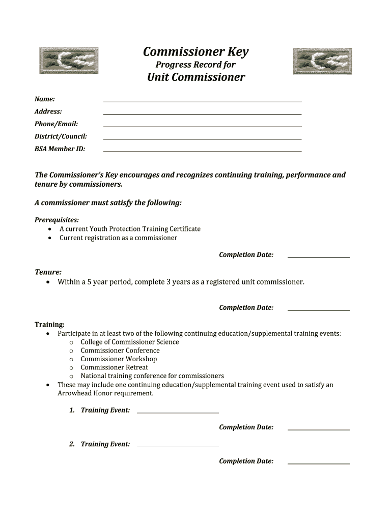 Fillable Online scouting UC Commissioner Key 03.31.16 Fillable Format ...