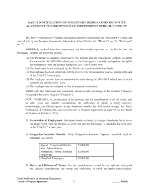 Fillable Online bisd Early Notification Agreement 100416 Fax Email ...