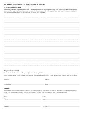 Fillable Online Honours Proposal Form - Murdoch University Fax Email ...