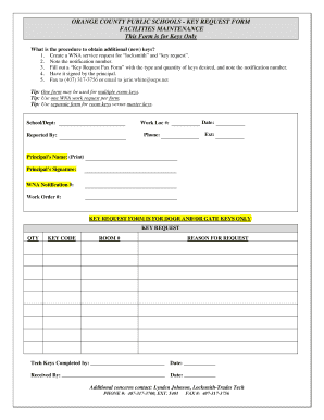 Fillable Online ocps KEY REQUEST-FAX FORM Fax Email Print - pdfFiller