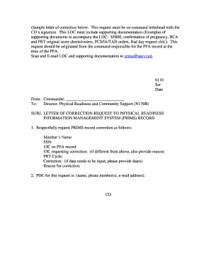 Fillable Online (Sample letter of correction below Fax Email Print ...