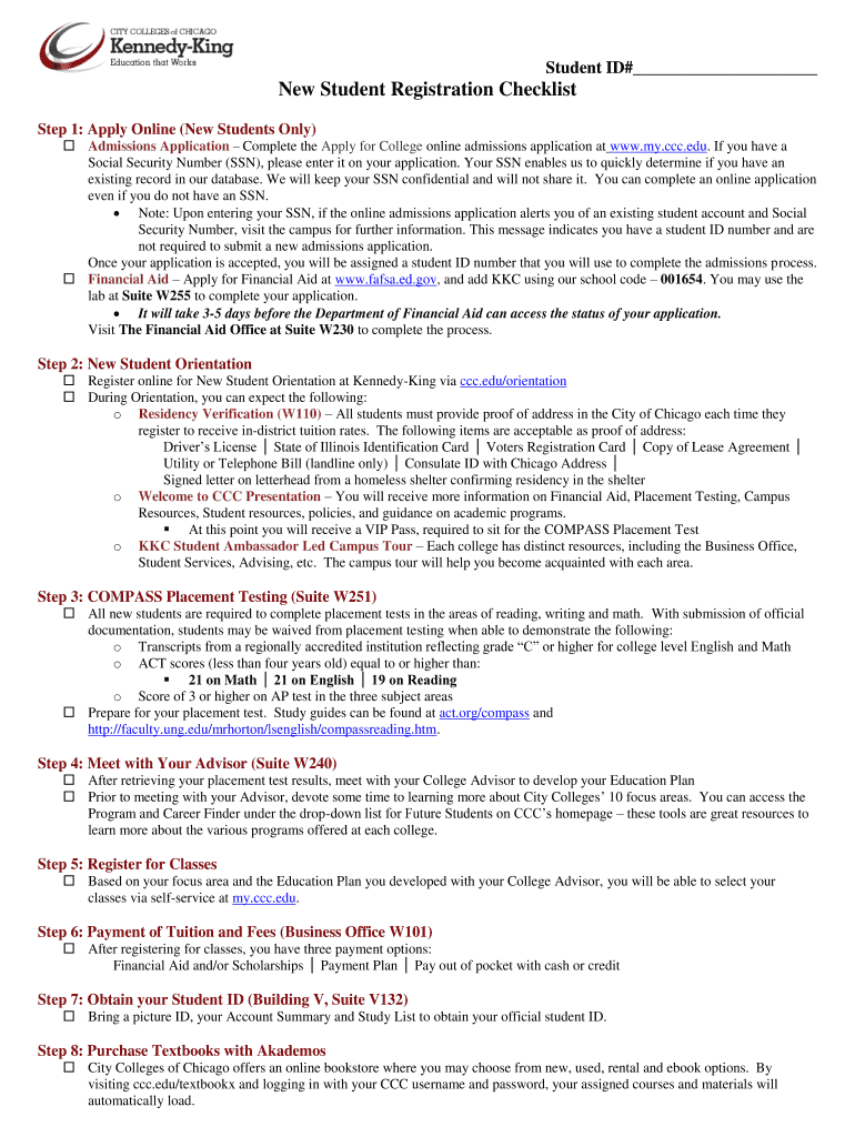 Fillable Online Step 1: Apply Online (New Students Only) Fax Email ...