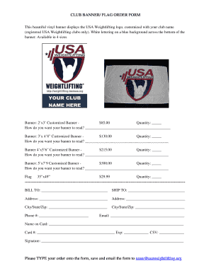Fillable Online teamusa CLUB BANNER/ FLAG ORDER FORM Fax Email Print ...