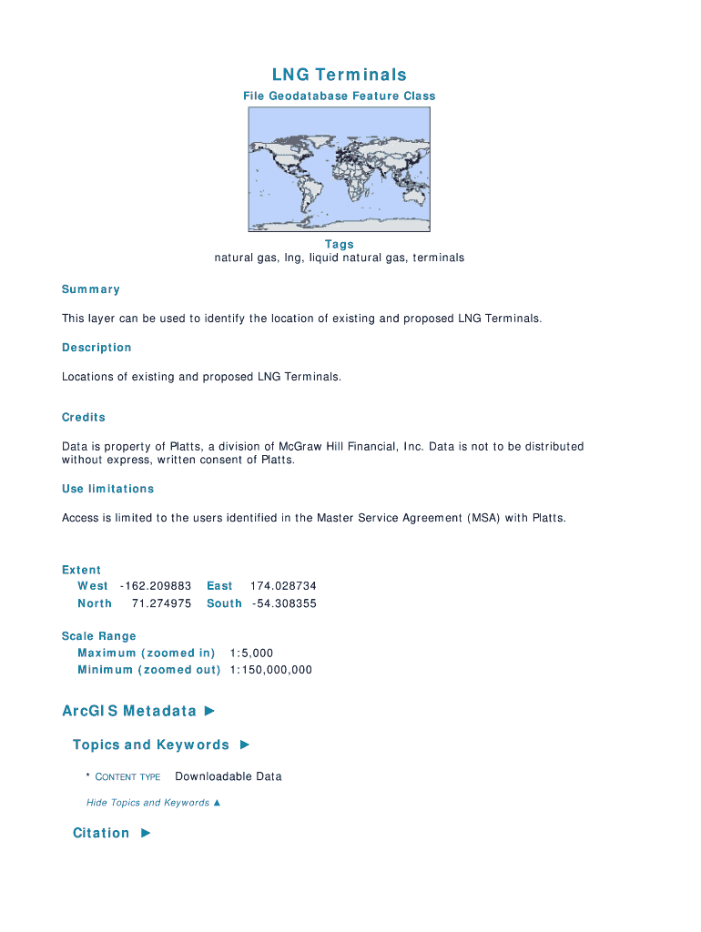 Fillable Online LNG Terminals - Platts Fax Email Print - pdfFiller