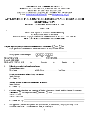 Fillable Online mn Application for Registration as a Controlled ... - Minnesota.gov Fax Email ...
