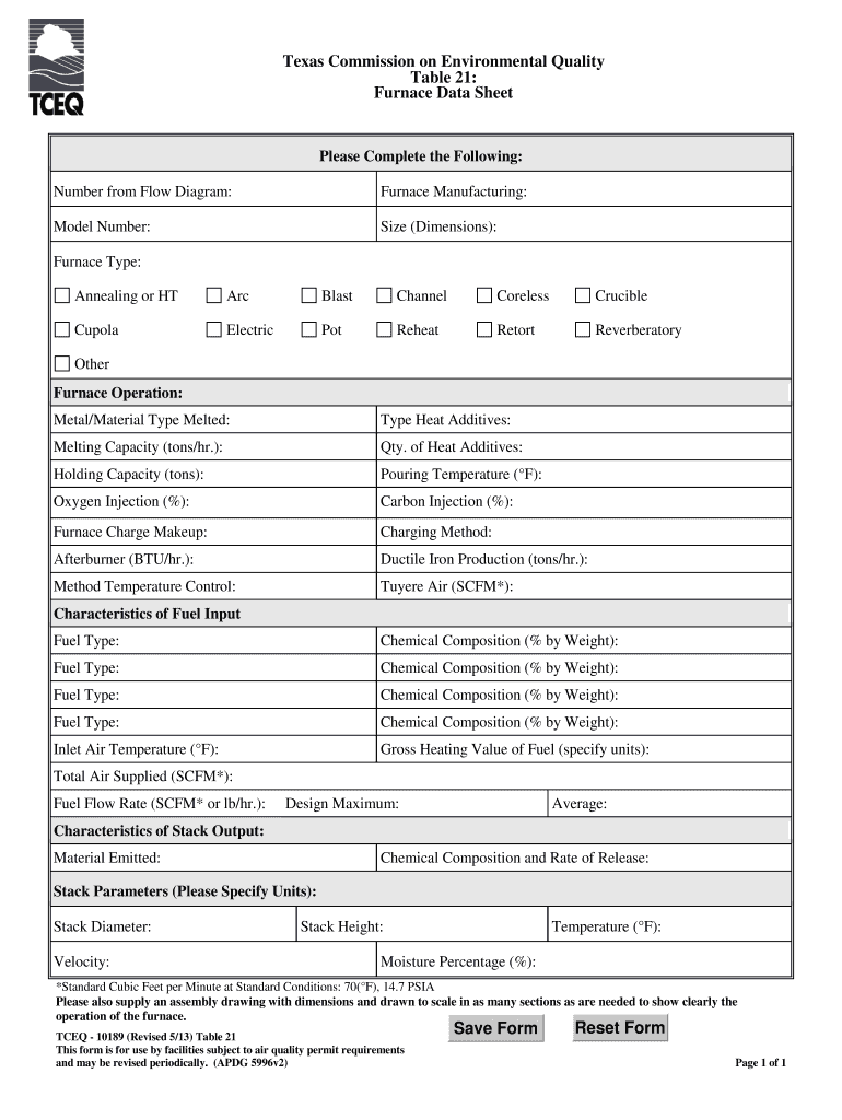 Fillable Online tceq texas Table 21: Fax Email Print - pdfFiller