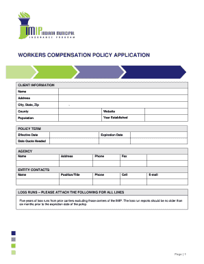 Fillable Online WORKERS COMPENSATION POLICY APPLICATION Fax Email Print ...