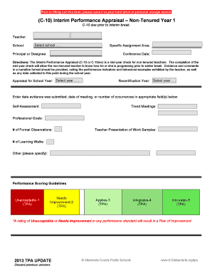 Fillable Online C-10 Interim Performance Appraisal NT1 Fax Email Print ...