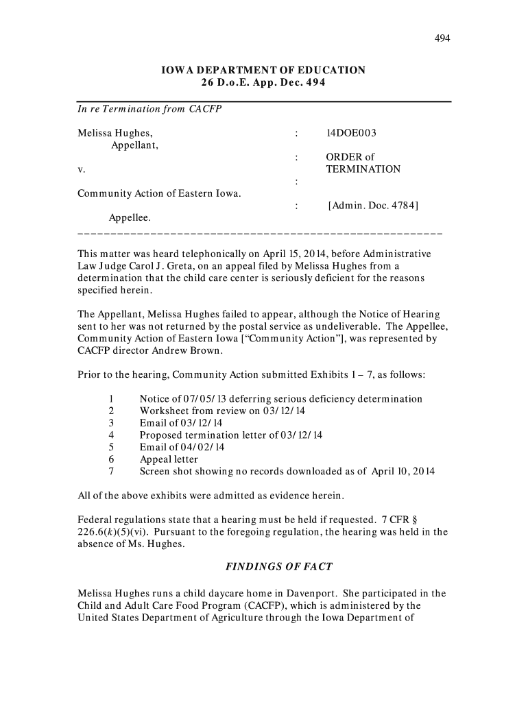 Fillable Online educateiowa Melissa Hughes, - educateiowa Fax Email ...