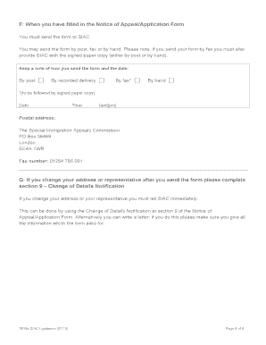 Fillable Online Guidance notes for completing the Special Immigration ...