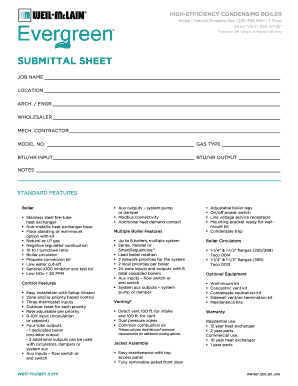 Fillable Online WM1507 SUB 001 EVG - Weil-McLain Fax Email Print - pdfFiller