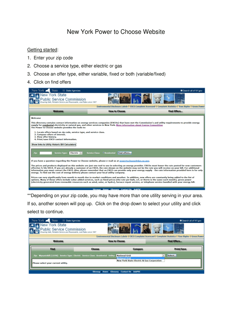 Fillable Online New York Power to Choose Website Fax Email Print - pdfFiller