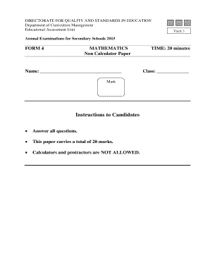 Fillable Online Past Examination Papers - Curriculum Fax Email Print ...