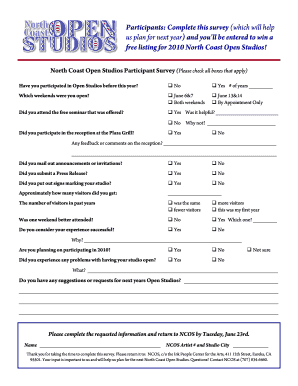 Fillable Online Participants: Complete this survey (which will help Fax ...
