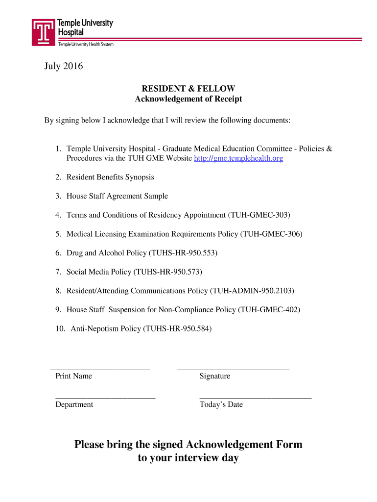 Fillable Online RESIDENT & FELLOW Fax Email Print - pdfFiller