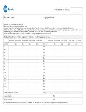 Fillable Online Timesheet For The Month Of Fax Email Print - pdfFiller