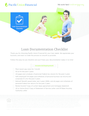 Fillable Online Loan Documentation Checklist Fax Email Print - pdfFiller