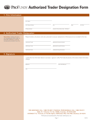 Fillable Online Authorized Trader Designation Form Fax Email Print ...