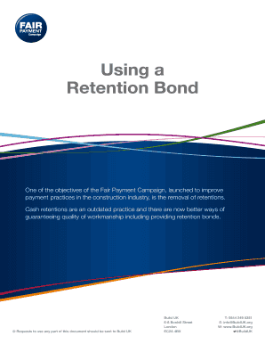 Fillable Online Retention Bond Fax Email Print - pdfFiller