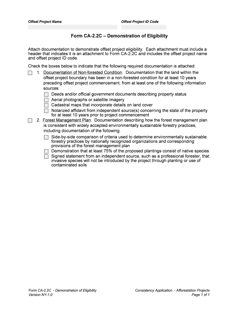 Fillable Online dec ny RGGI Form CA-2.2C - Demonstration of Eligibility ...