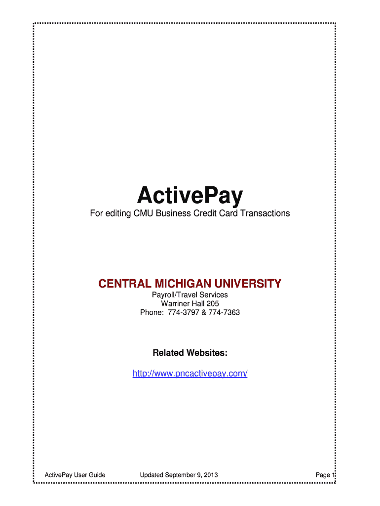 Fillable Online For editing CMU Business Credit Card Transactions Fax ...