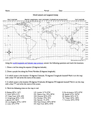 Fillable Online World Latitude and Longitude Activity Fax Email Print - pdfFiller