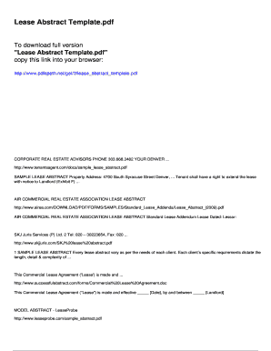 Fillable Online Lease Abstract Template - Pdfslibforyou.com Fax Email ...