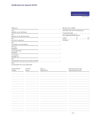 Fillable Online dnb Notification for deposit NOOD - dnb.nl Fax Email ...