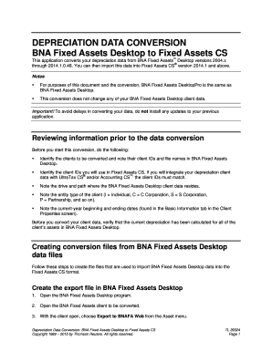 Fillable Online BNA Fixed Assets Desktop to Fixed Assets CS Fax Email ...