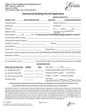 Fillable Online Commercial Building Permit Application - estero-fl.gov ...