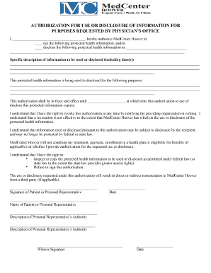 Fillable Online Authorization for Use of Disclosure-Release Fax Email Print - pdfFiller