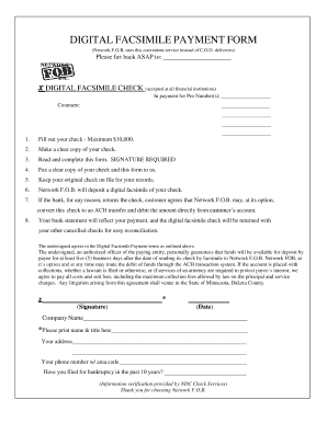 Fillable Online networkfob DIGITAL FACSIMILE PAYMENT FORM Fax Email ...