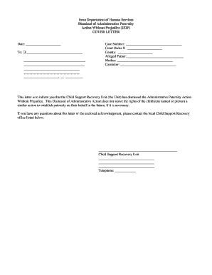 Fillable Online dhs iowa 470-3318 Dismissal of Administrative Paternity ...