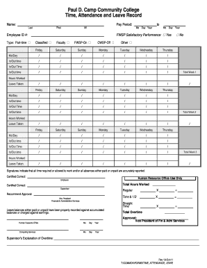 Fillable Online pdc Blank Time and Leave Form - pdc Fax Email Print ...