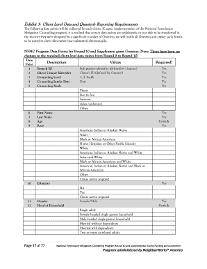 Fillable Online NFMC Round 10 CLient Level Data Points. NFMC Round 10 ...