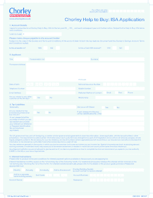 Fillable Online Chorley Help to Buy: ISA Application Fax Email Print ...