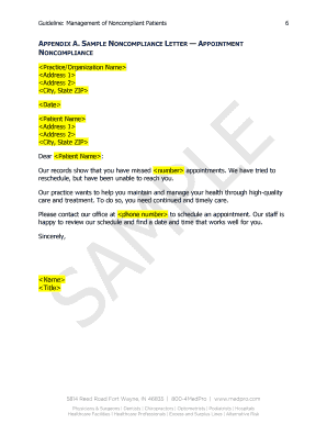 Fillable Online Guideline: Management of Noncompliant Patients Fax ...
