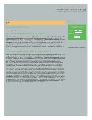 Fillable Online sample witness letter of marriage Fax Email Print ...